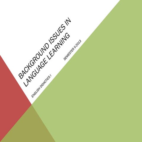 Background issues in language learning | PPT