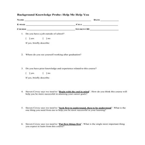 Background knowledge probe | DOCX