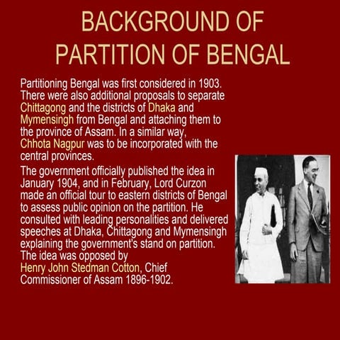 Partition Of Bengal The Partition Of Bengal In 1947. Muslims Fled To