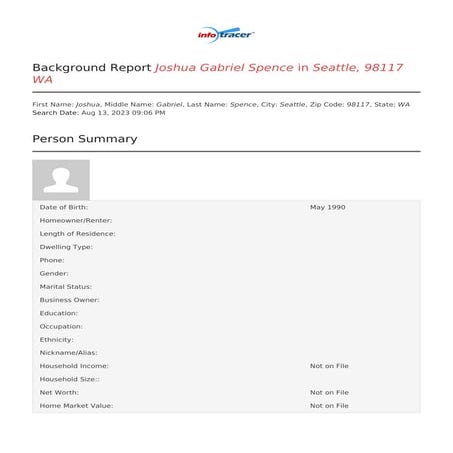 Background Report on Joshua Gabriel Spence in Seattle, 98117 WA.pdf