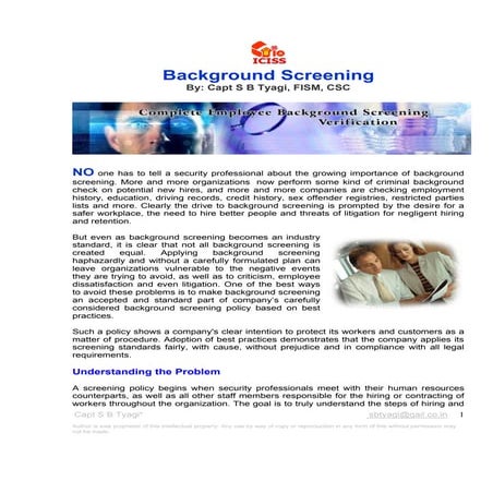 Background screening | PDF
