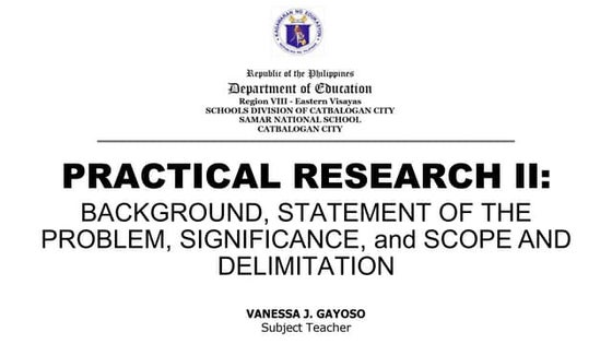 Rationale justification significance of study | PPT