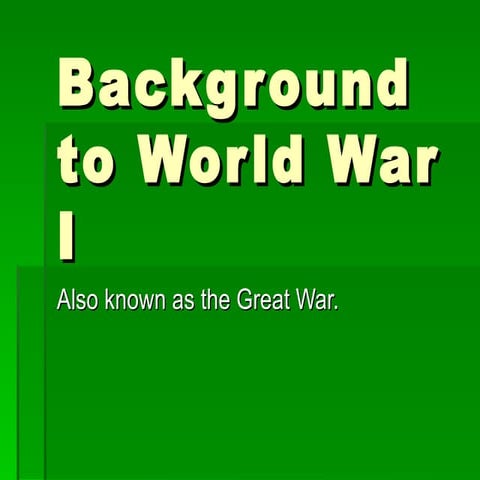 Background To World War I[1] | PPT