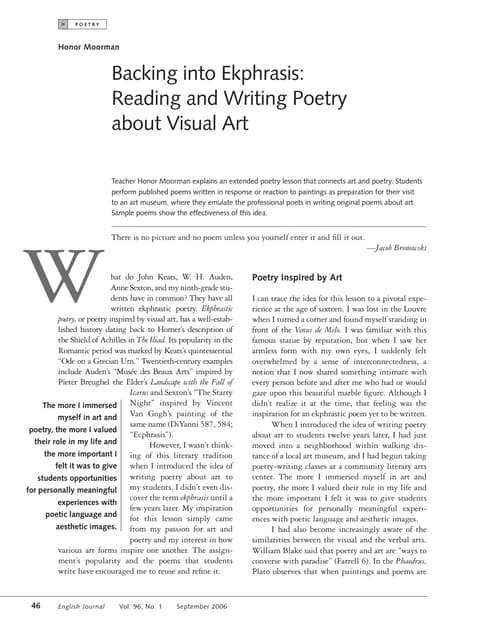 Ekphrasis Lesson Plan | PPTX