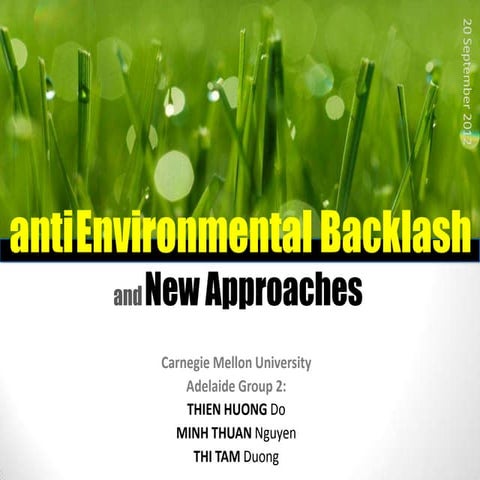 Backlash against Environmentalists Case | PPT