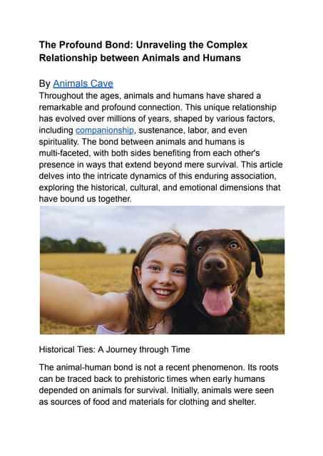 animal and human bond | PPT