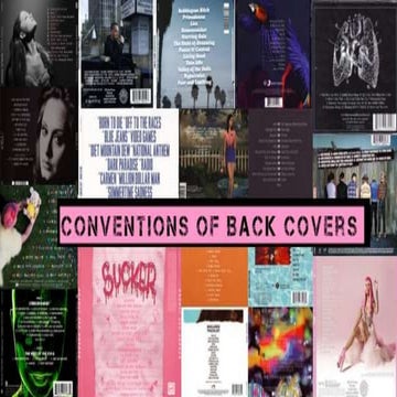 Conventions of a Back Cover | PPTX | Music | Entertainment