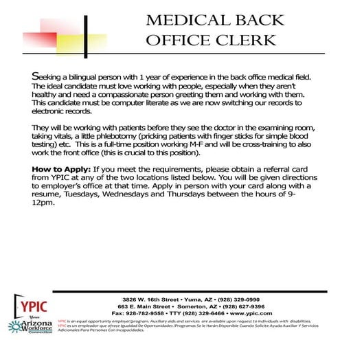 Back office clerk | PDF