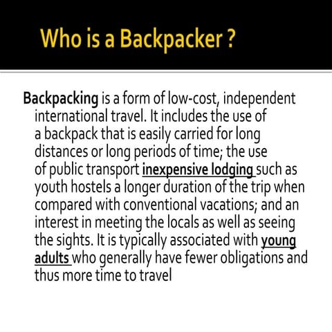 Backpacker hotel | PPT