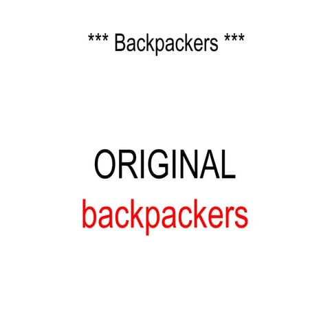 Backpackers | PPT