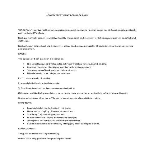 Back pain | DOCX