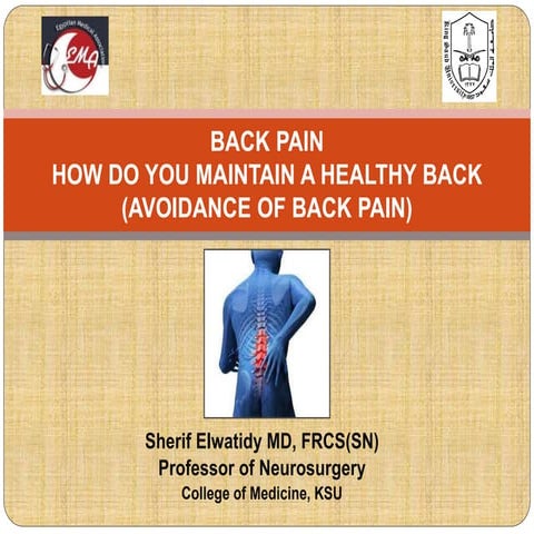Back Pain, How do you maintain a healthy back. | PPTX