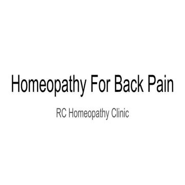 Homeopathy for Back Pain | PDF
