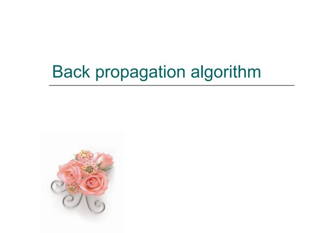 Backpropagationalgorithmbackpropagationalgorithmbackpropagation