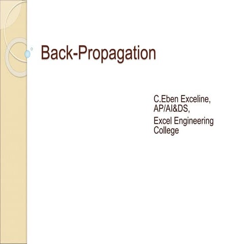 Backpropagation Algorithm Forward And Backward Pass Ppt 5148