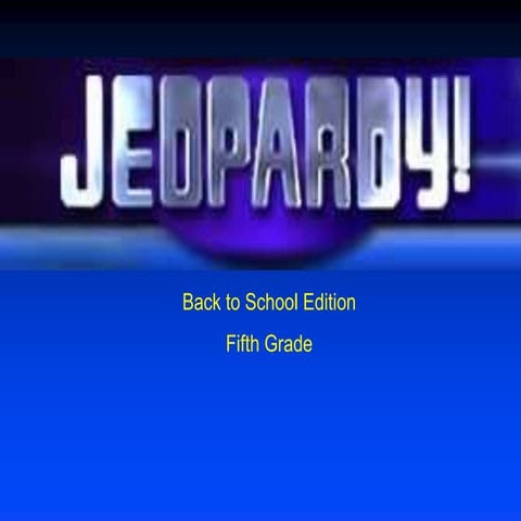 Back to School Jeopardy | PPTX