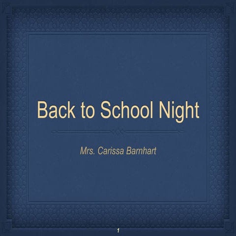 Back to School Night | PPT