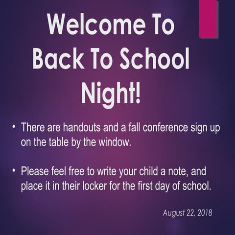 Meet the teacher night 2015-2016 | PPT