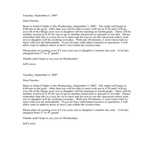 Backtoschoolnightletter | PDF