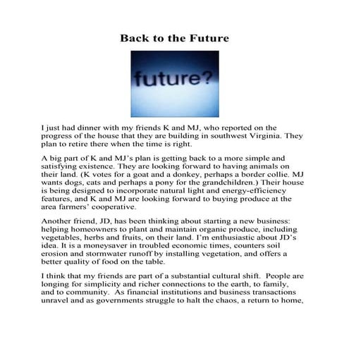 Back to the future | PDF
