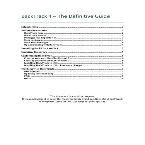 Backtrack4 guide-tutorial | PDF | Operating Systems | Computer Software ...
