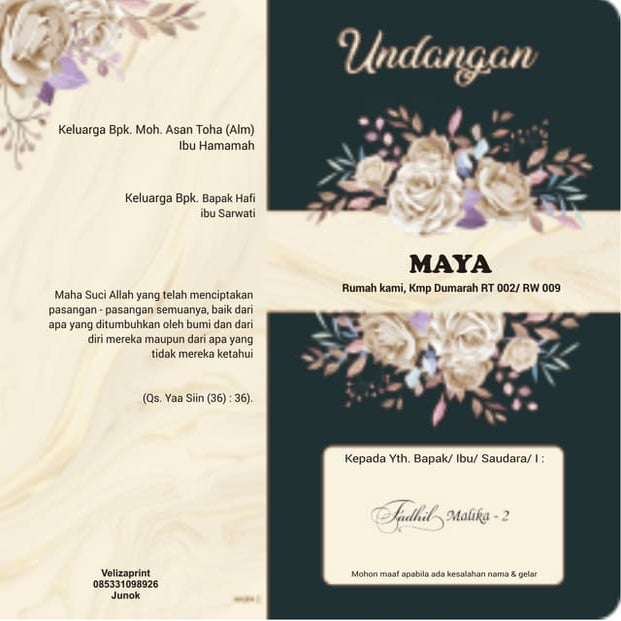 undangan nikah malika untuk contoh setting undangan | PPT