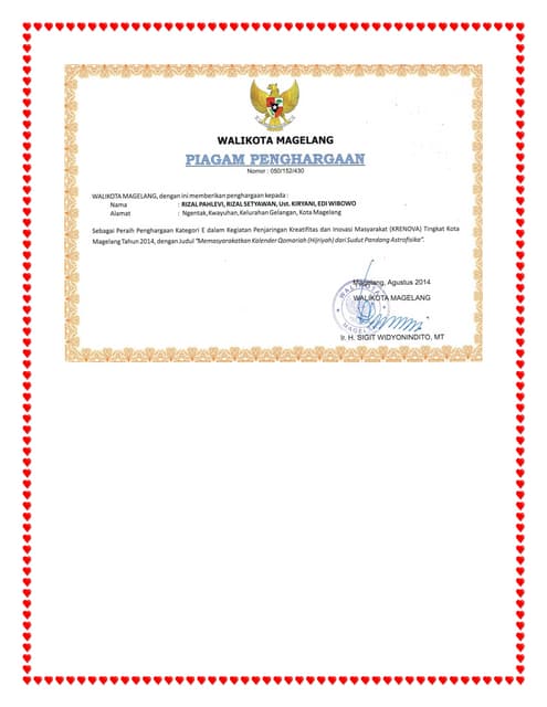 TGIF (Tangerang Global Innovation Forum) Certificate | PDF