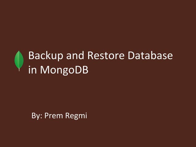 Backup Restore And Repair Database In Mongo Db Linux File Ppt 8073