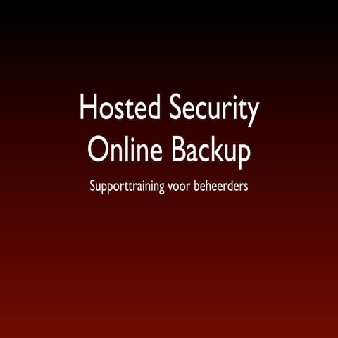 Hosted Security Online Backup supporttraining | KEY
