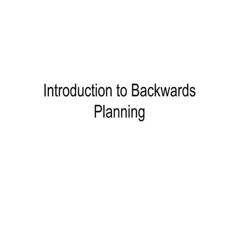 Backwards planning | PPT