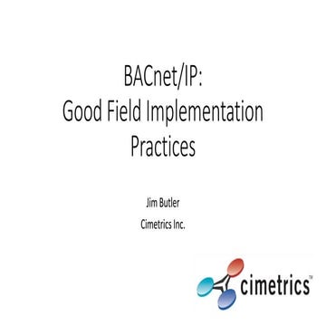 BACnet/IP good field implementation practices | PPTX