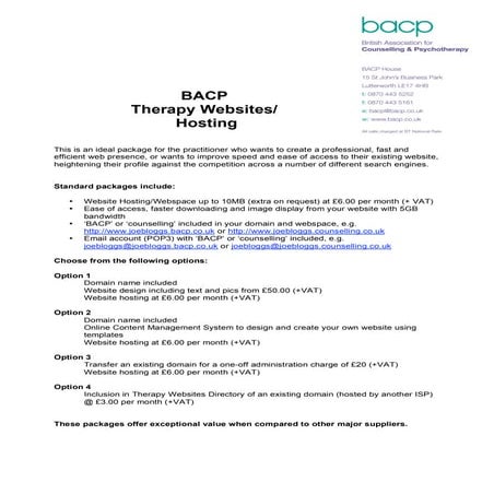 BACP Therapy Websites/ Hosting | PDF
