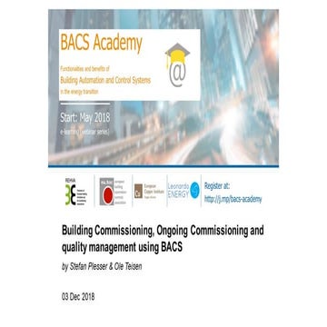Building Commissioning, Ongoing Commissioning and quality management ...