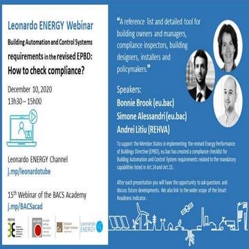 BACS requirements in the revised EPBD: How to check compliance? | PPTX