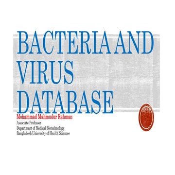 Bacteria and Virus Database fir Research | PPT