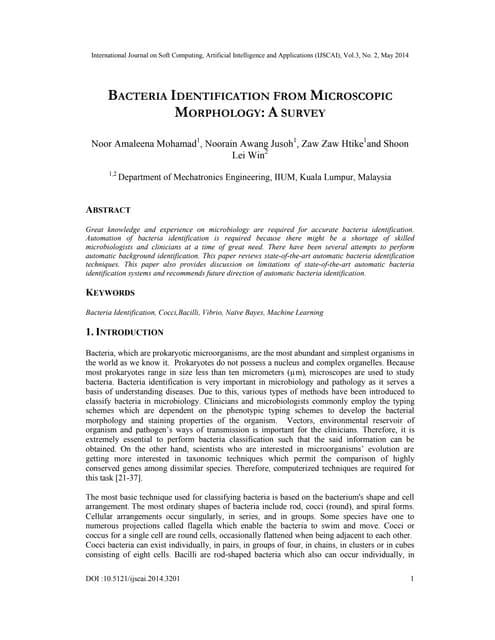 BAYESIAN PROKARYOTE CLASSIFICATION FROM MICROSCOPIC IMAGES | PDF