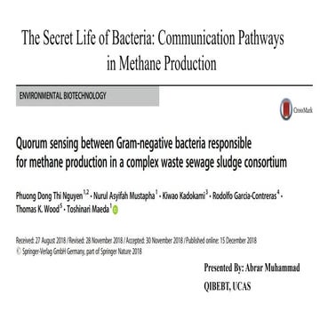 The Secret Life of Bacteria: Communication Pathways in Methane ...