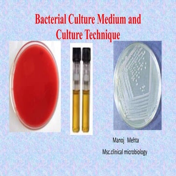 Bacterial culture media by manoj | PPTX