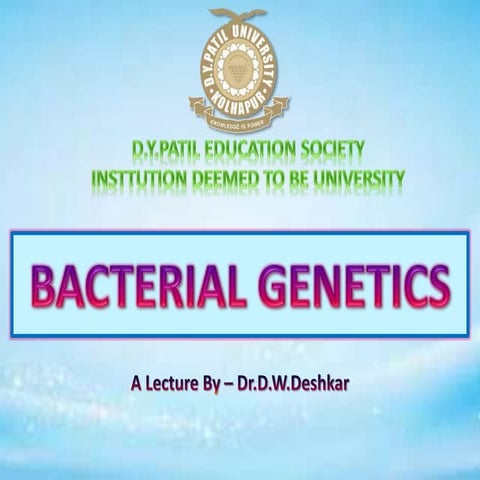 Bacterial genetics final lecture | PPT