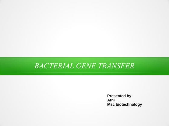 Horizontal gene transfer in bacteria | PDF | Biological Sciences | Science