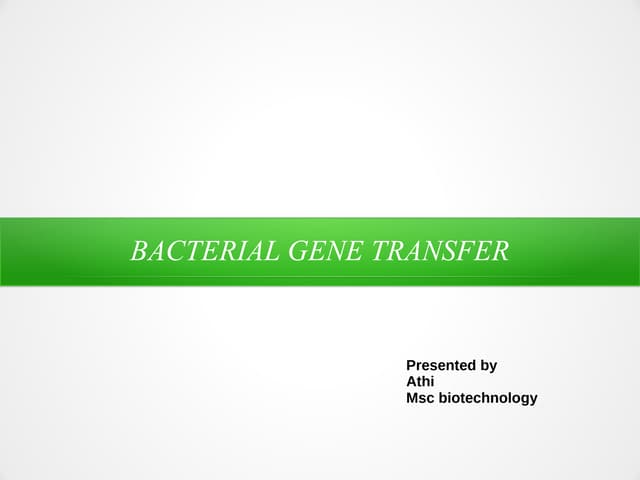 Horizontal gene transfer in bacteria | PDF