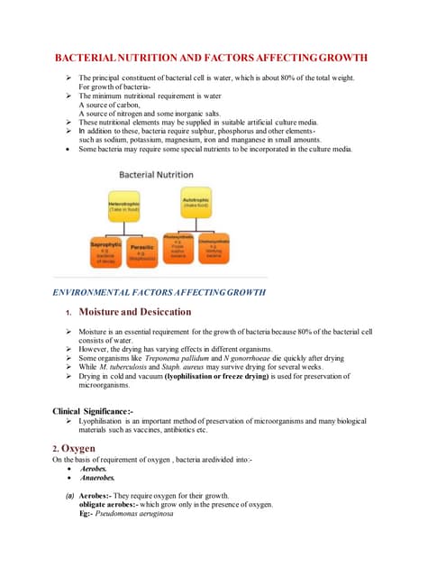 Factors affecting bacterial growth | PDF