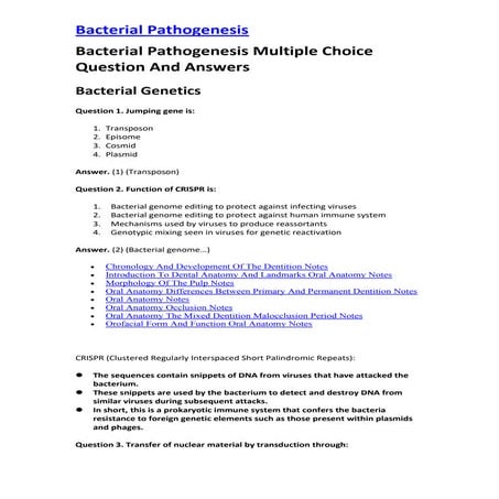 Bacterial Pathogenesis | PDF