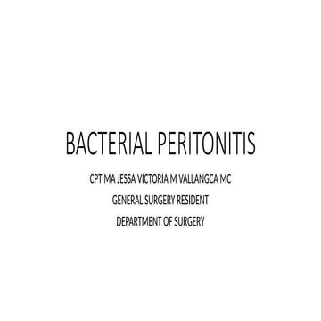 Surgical guidelines on bacterial peritonitis | PPTX