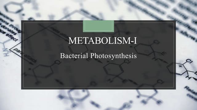 Photosynthesis in bacteria and its types | PPTX