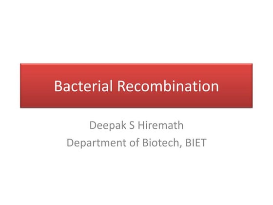 Bacterial Conjugation | PPT