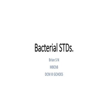 bacterial sexually transmitted diseases in the tropics | PPT