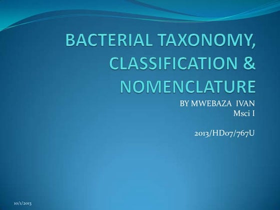 Bergeys Manual Of Bacterial Classification Ppt