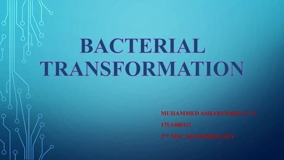 Natural transformation | PPTX | Genetics | Science