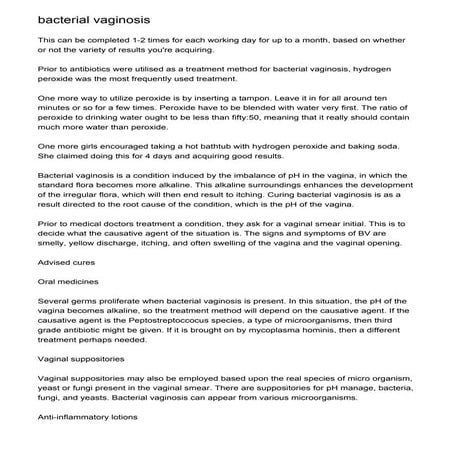 bacterial vaginosis | PDF